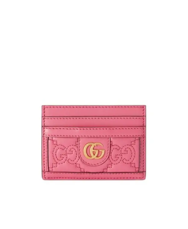 Gucci Gg Matelassé Leather Wallet - Pink