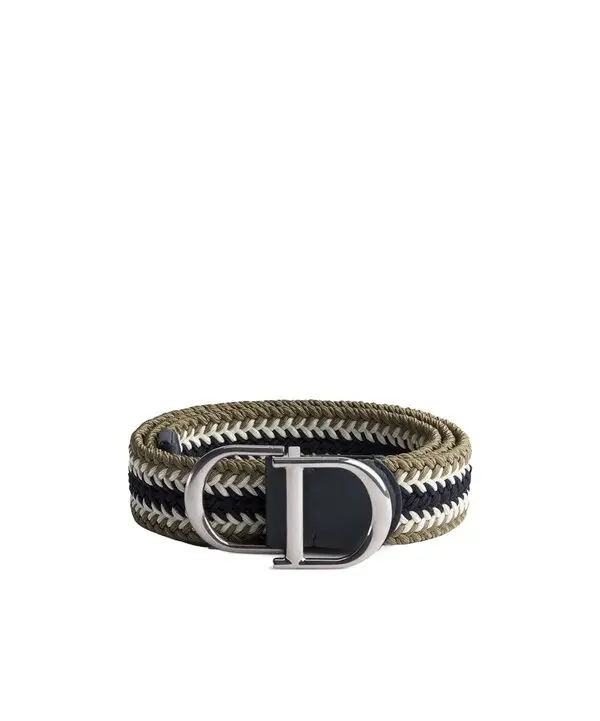 Dior Cd Buckle Woven Belt - Black