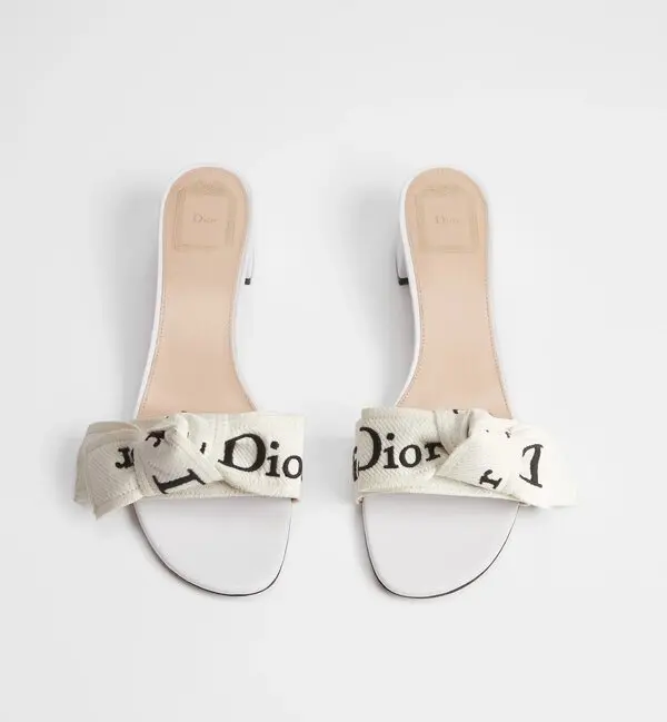 Dior J'adior Heeled Slide With Bow Detailing