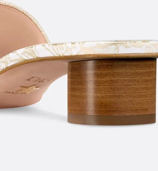 Dior Dway Heeled Slide With Embroidered Logo