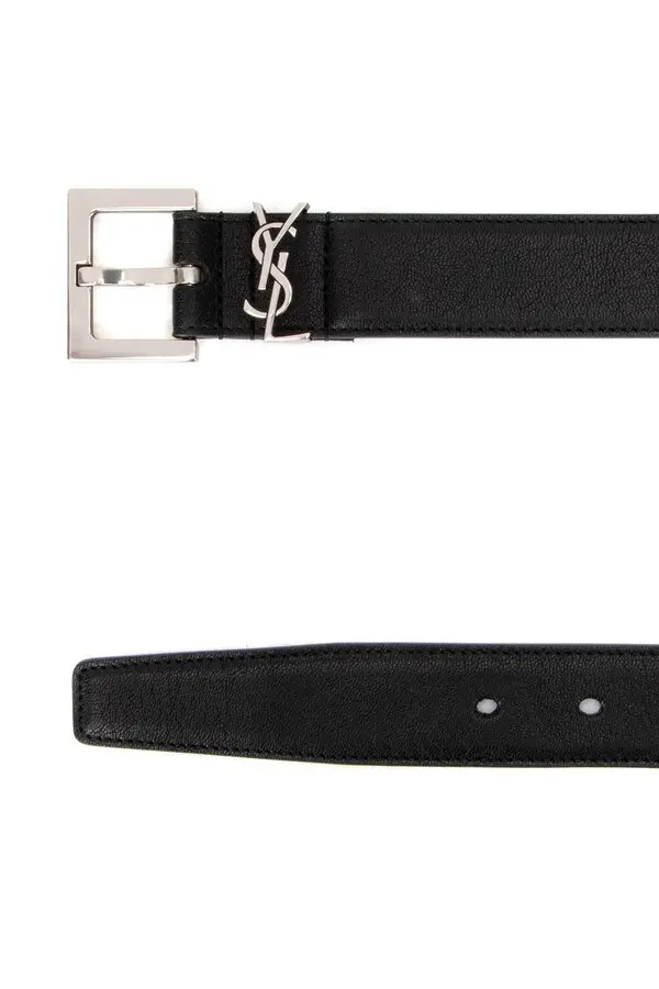Saint Laurent Leather Belt With Logo Detail