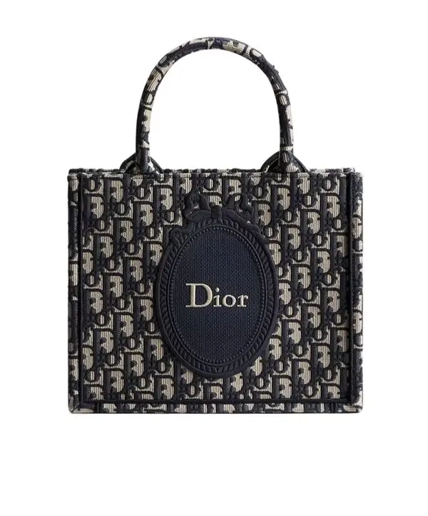 Dior Small Book Tote With Strap - Blue