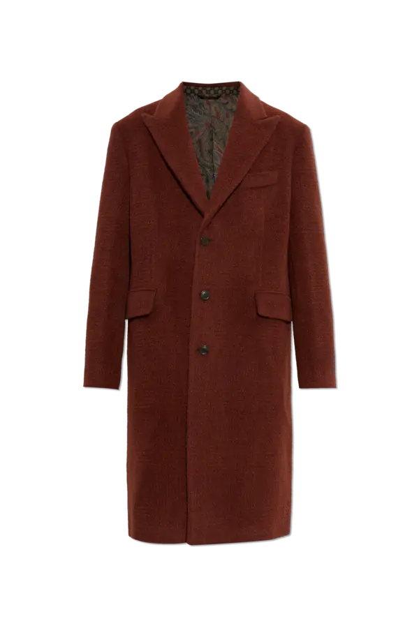 Etro Wool Coat With Single Vent