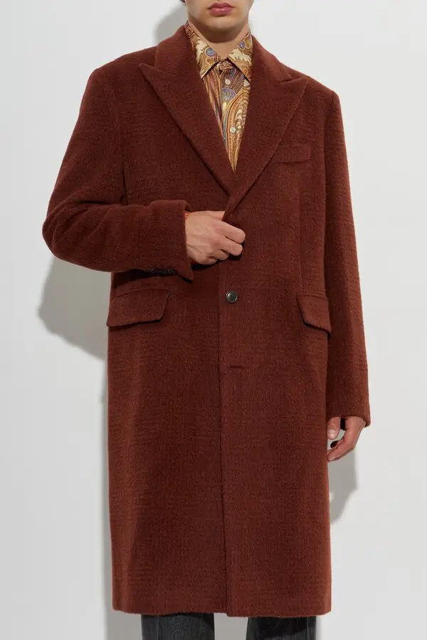 Etro Wool Coat With Single Vent
