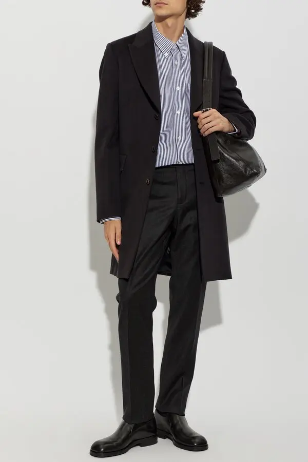 Paul Smith Wool Blend Coat With Single Vent