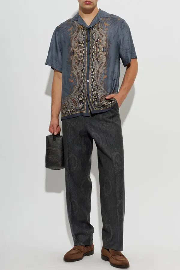 Etro Wool Pleated Trousers