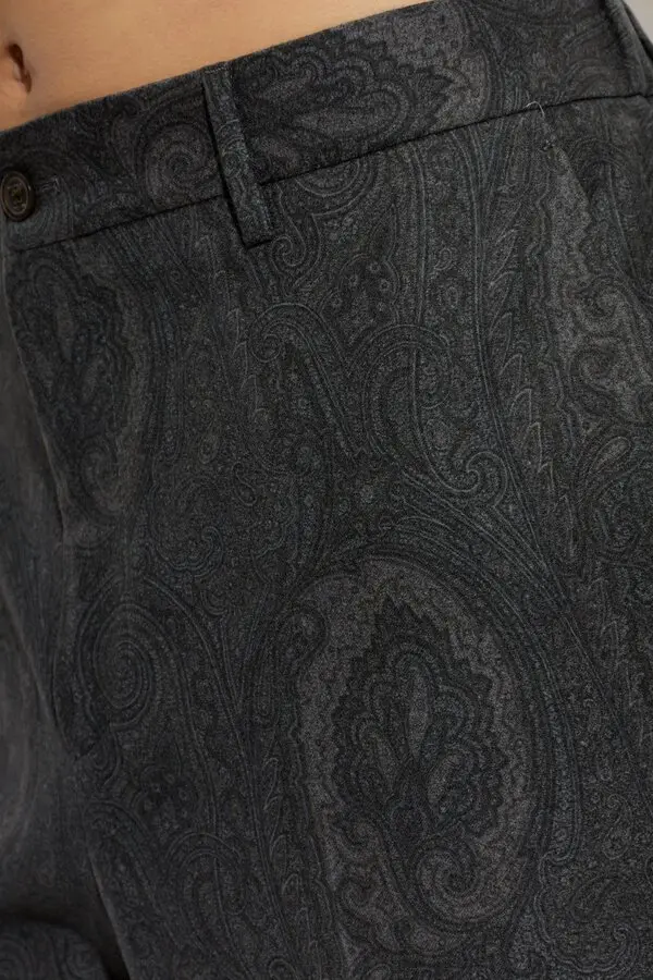 Etro Wool Pleated Trousers