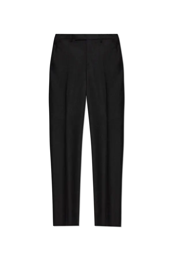 Paul Smith Wool And Cashmere Blend Pleat-front Trousers - Grey