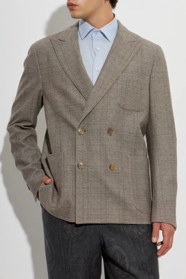 Etro Checked Blazer With A Single Vent