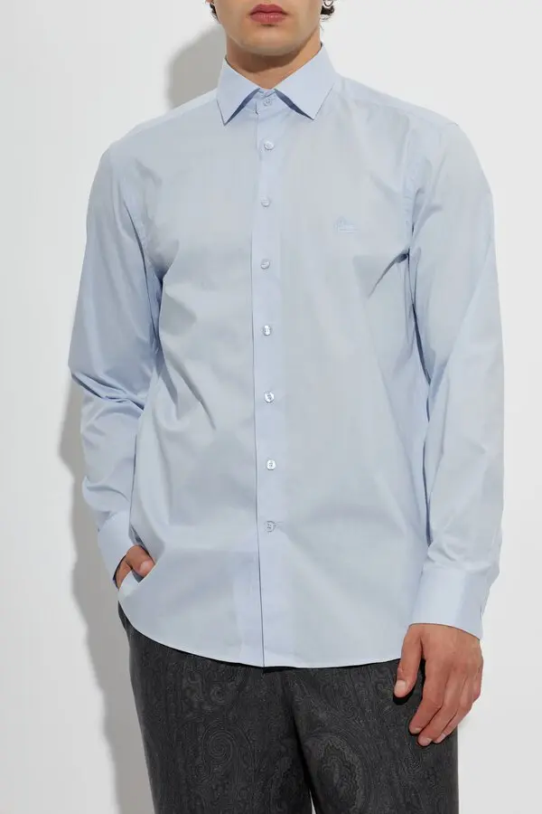 Etro Cotton Shirt With Embroidered Logo
