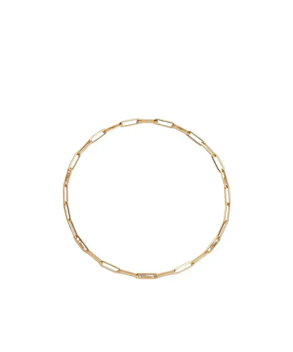 Dior Link Necklace With Logo Detail - Yellow