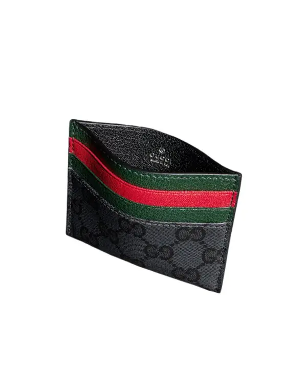 Gucci Stripe Detailed Monogrammed Card Holder