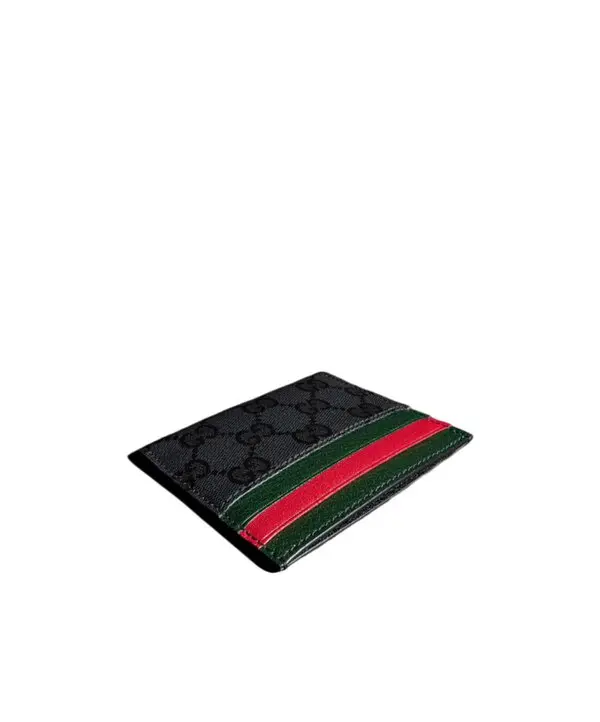 Gucci Stripe Detailed Monogrammed Card Holder