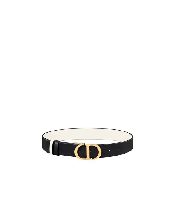 Dior 30 Montaigne Reversible Belt - Black/latte