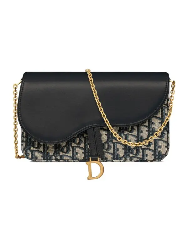 Dior Medium Saddle Pouch With Chain