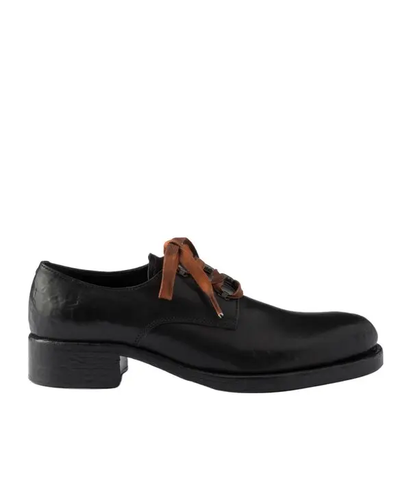 Prada Antiqued Leather Lace-up Shoes