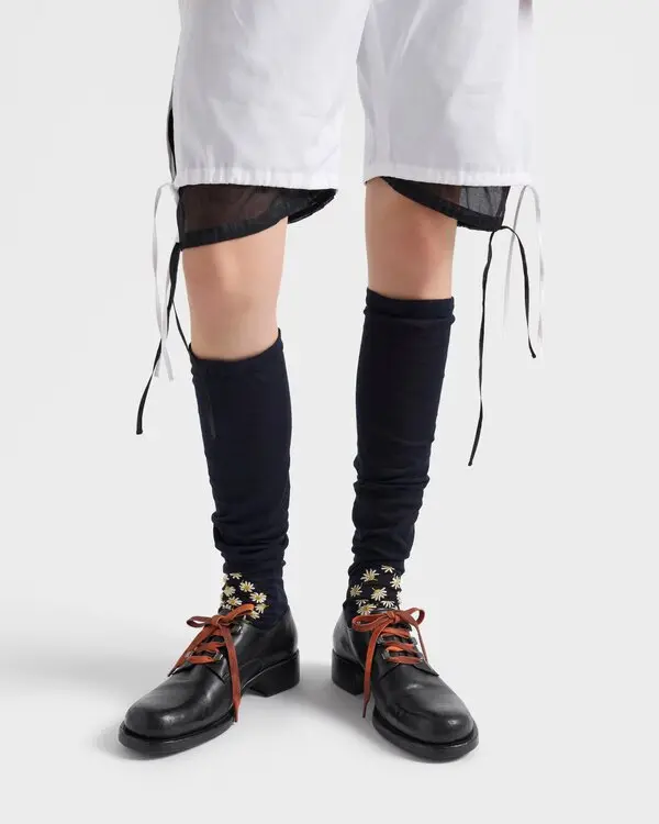 Prada Antiqued Leather Lace-up Shoes