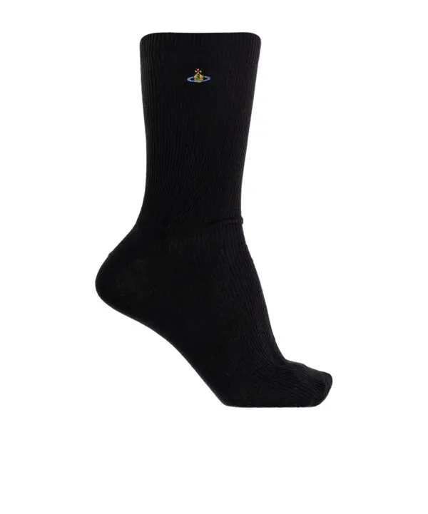 VIVIENNE WESTWOOD Ribbed Logo Crew Socks