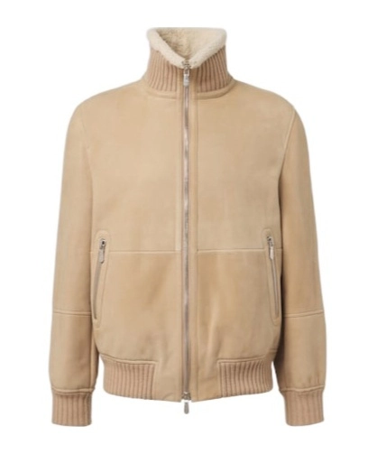 Brunello Cucinelli Shearling-lined Suede Bomber Jacket