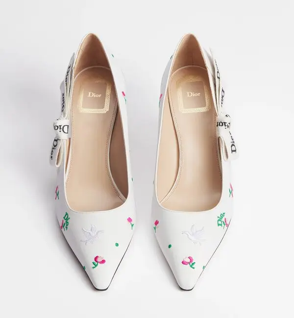 Dior J'a Pump With Embroidered Ribbon Detail