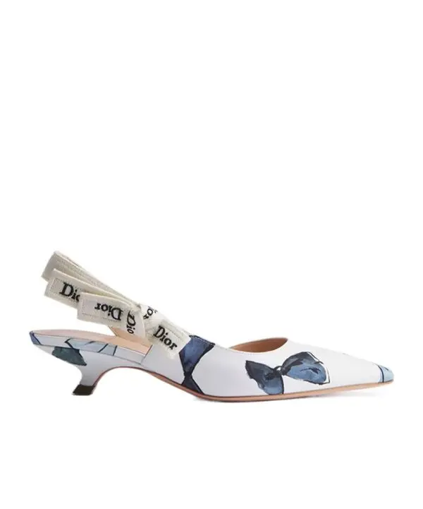 Dior Two-tone Embroidered Slingback Pumps