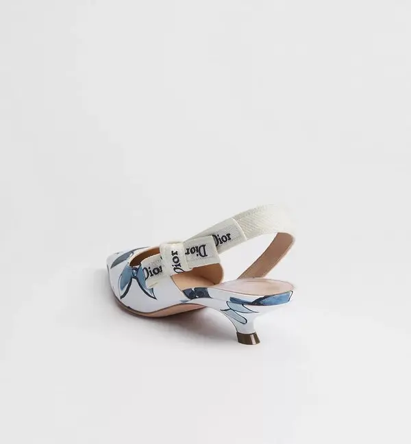 Dior Two-tone Embroidered Slingback Pumps