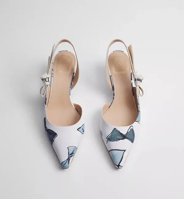 Dior Two-tone Embroidered Slingback Pumps