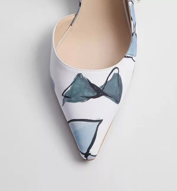 Dior Two-tone Embroidered Slingback Pumps