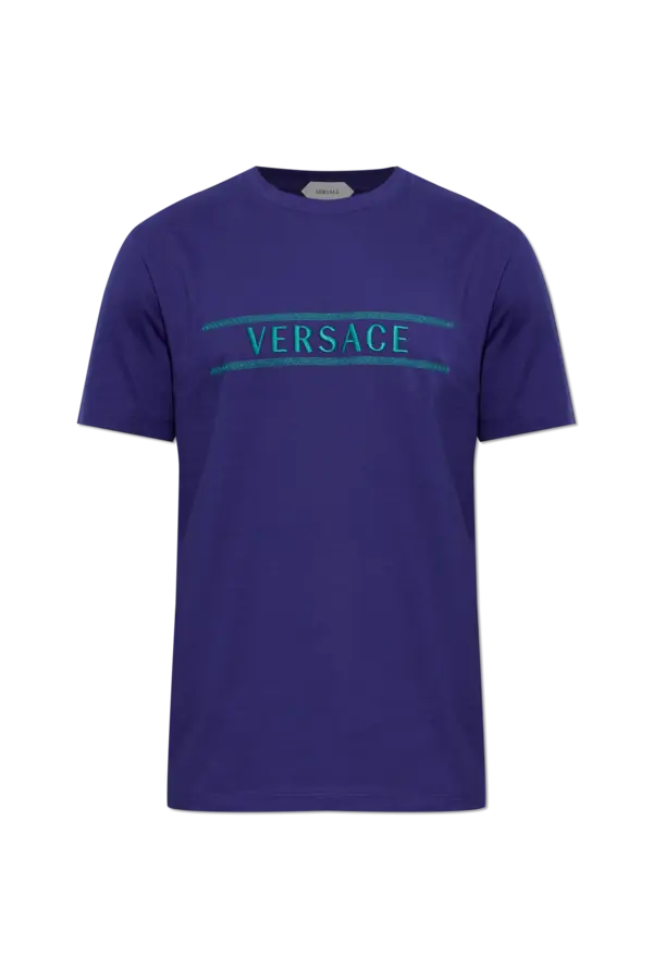 Versace Cotton T-shirt With Embroidered Logo