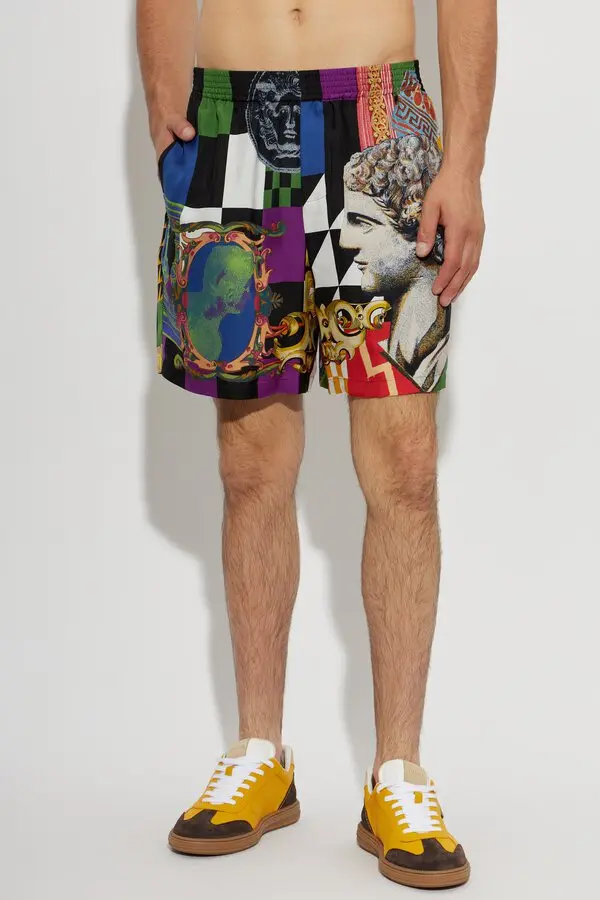 Versace Silk Shorts With A Pattern