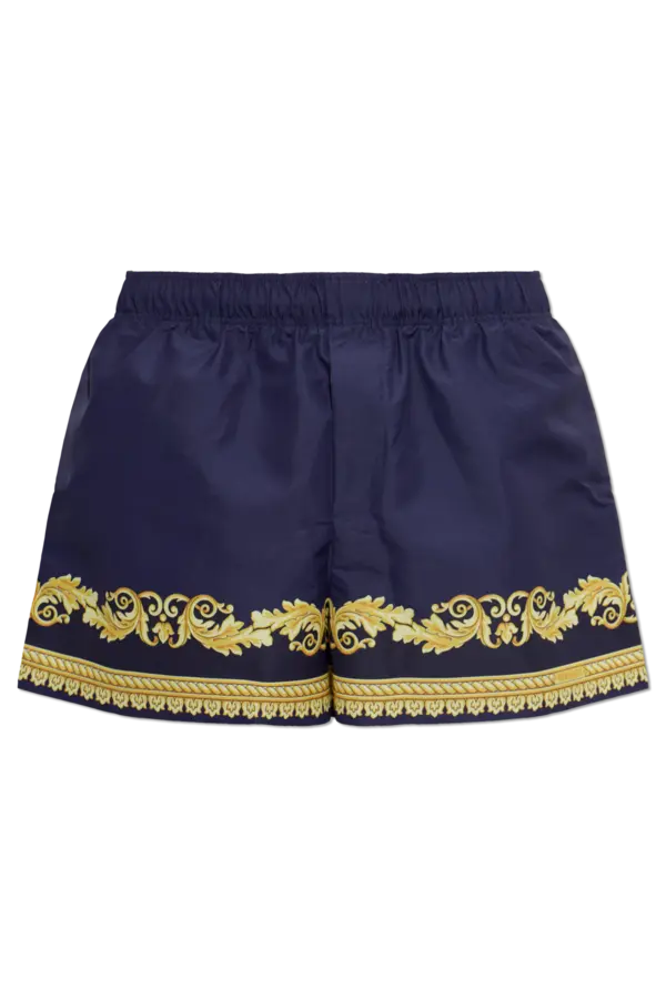 Versace Printed Swim Shorts - Navy Blue