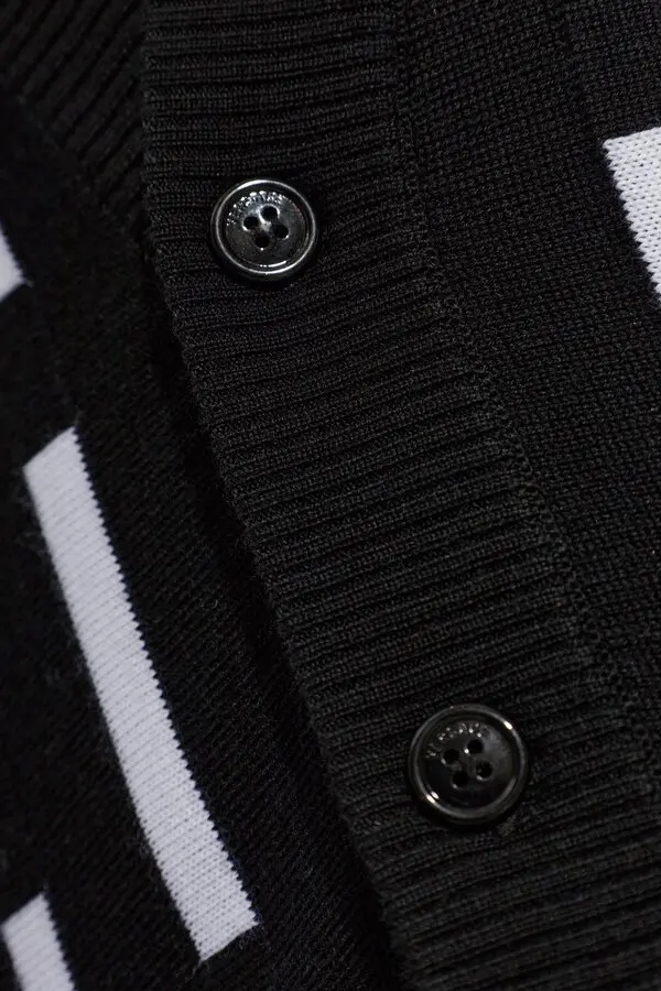 Versace Wool Cardigan With Embroidered Logo
