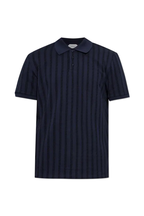 Versace Cotton Polo Shirt With Monogram