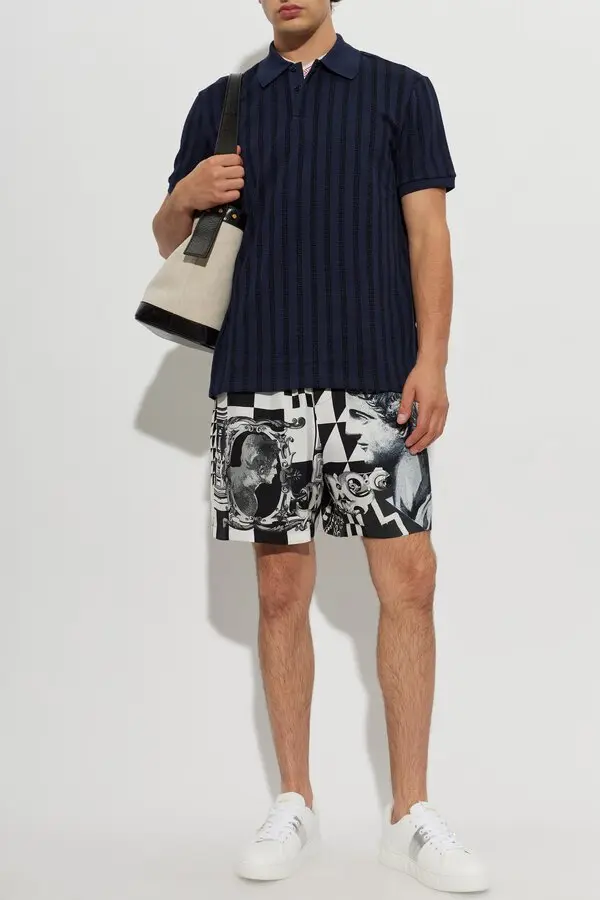 Versace Cotton Polo Shirt With Monogram
