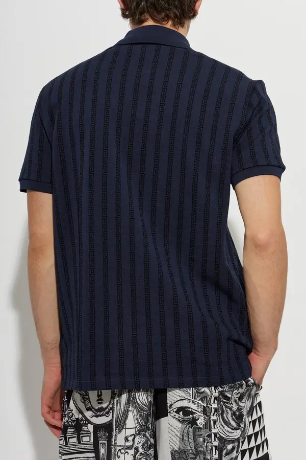 Versace Cotton Polo Shirt With Monogram