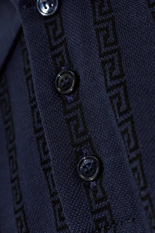 Versace Cotton Polo Shirt With Monogram
