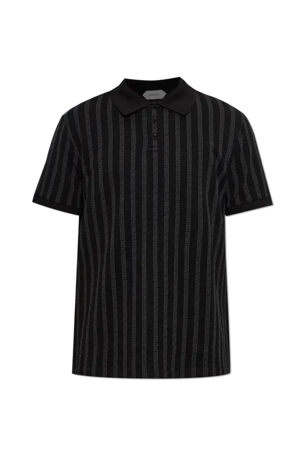 Versace Cotton Polo Shirt With Monogram