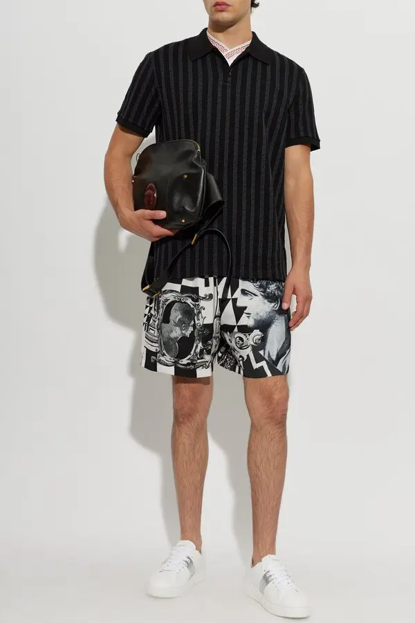 Versace Cotton Polo Shirt With Monogram