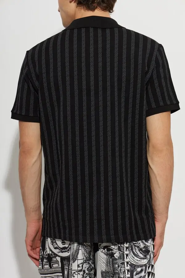 Versace Cotton Polo Shirt With Monogram