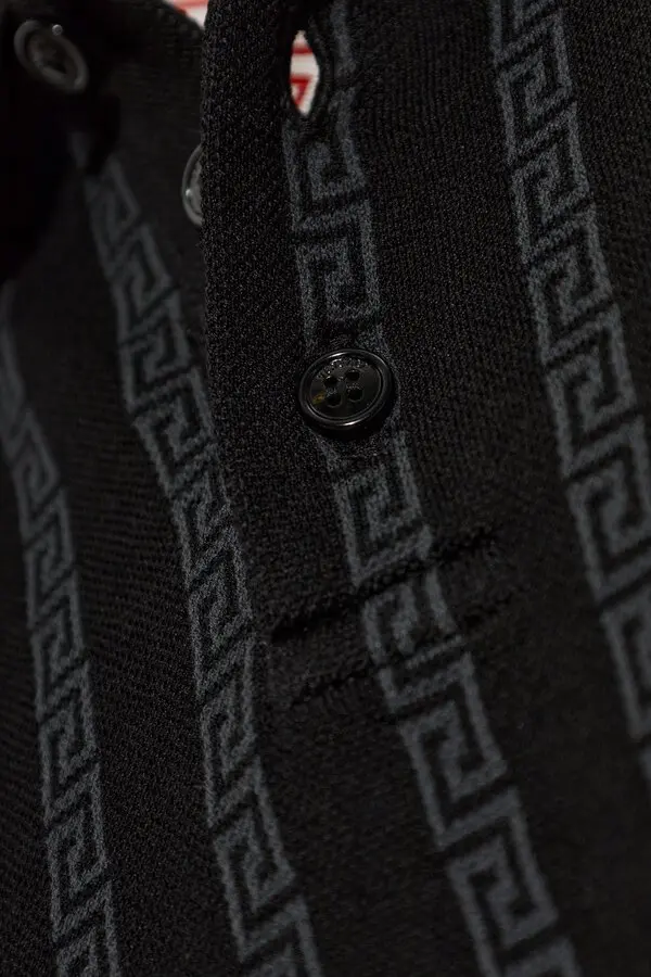 Versace Cotton Polo Shirt With Monogram