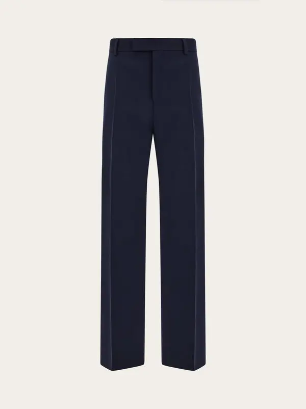 FERRAGAMO Wide Leg Chevron Trousers - Blue