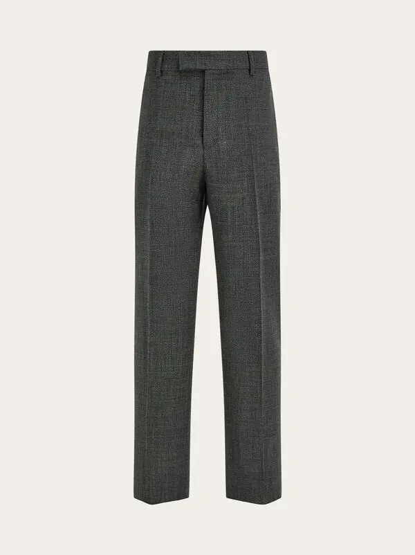 FERRAGAMO Wide Leg Chevron Trousers