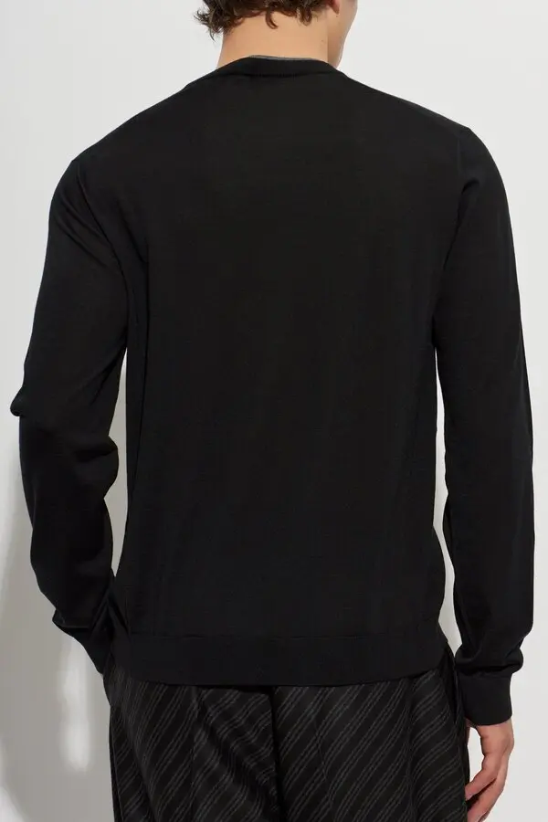 Versace Wool Sweater With Embroidered Logo