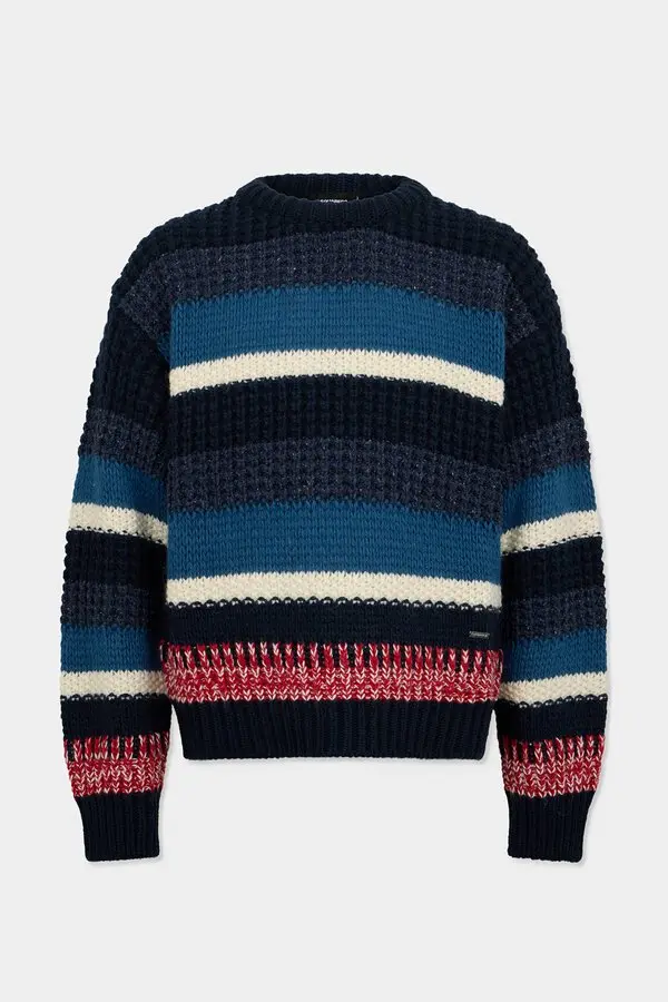Dsquared2 Striped Wool Blend Pullover