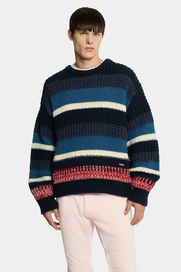 Dsquared2 Striped Wool Blend Pullover