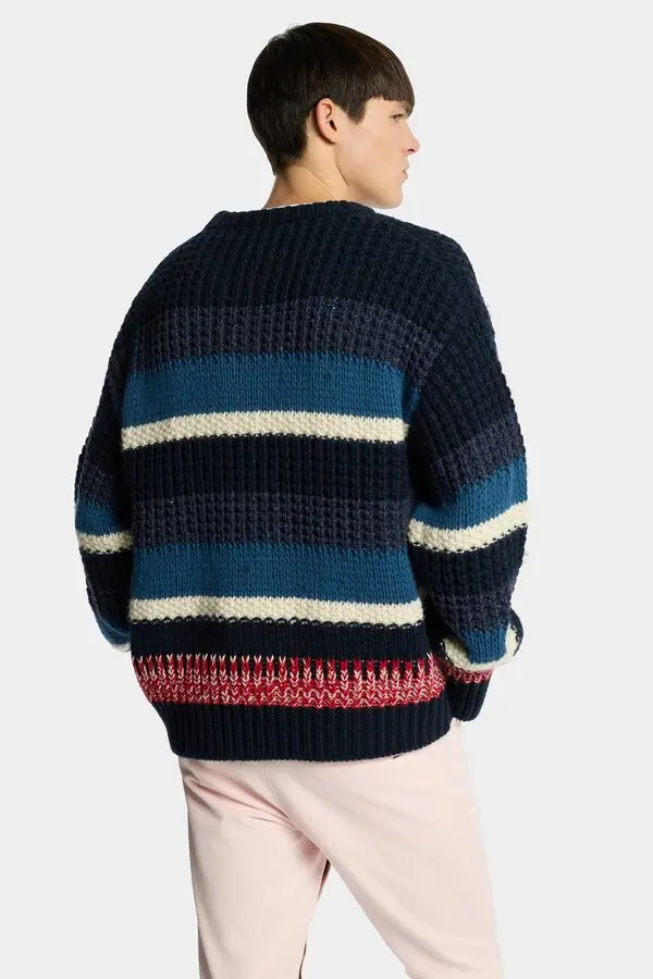 Dsquared2 Striped Wool Blend Pullover