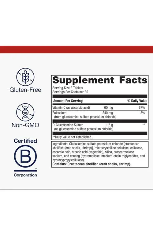 METAGENICS Glucosamine Sulfate Joint Health Mobility Support Tablets 60 Tablets