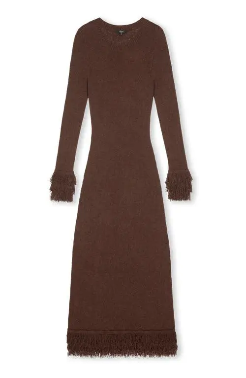 Rails Alejandra Fringe Long Sleeve Midi Dress