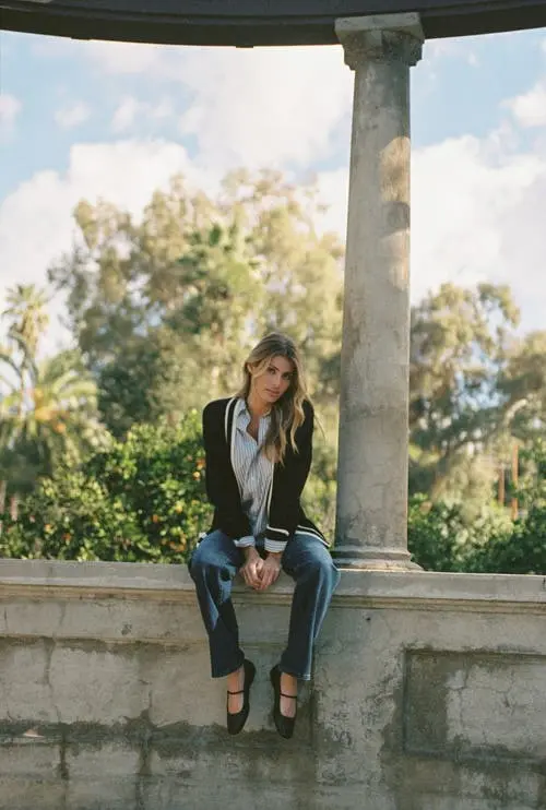 DEAR JOHN Amani Open Front Stripe Trim Cardigan