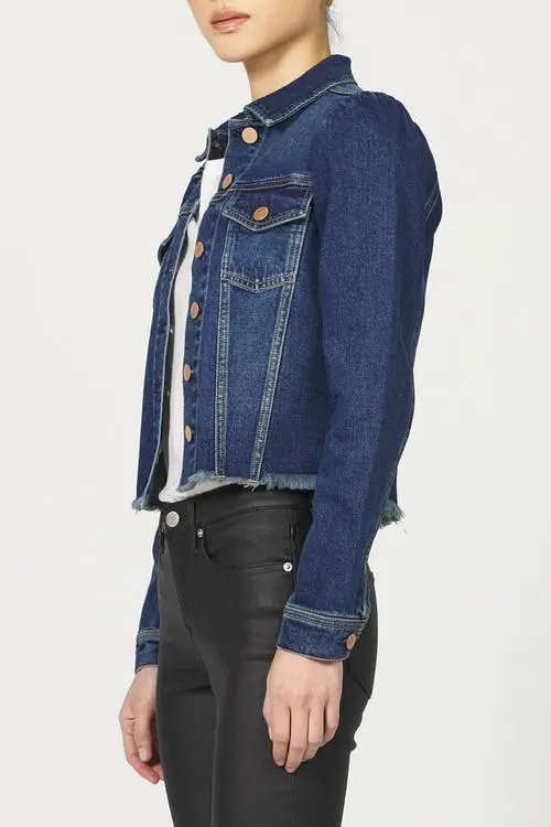 DEAR JOHN Roselyn Crop Raw Hem Trucker Jacket